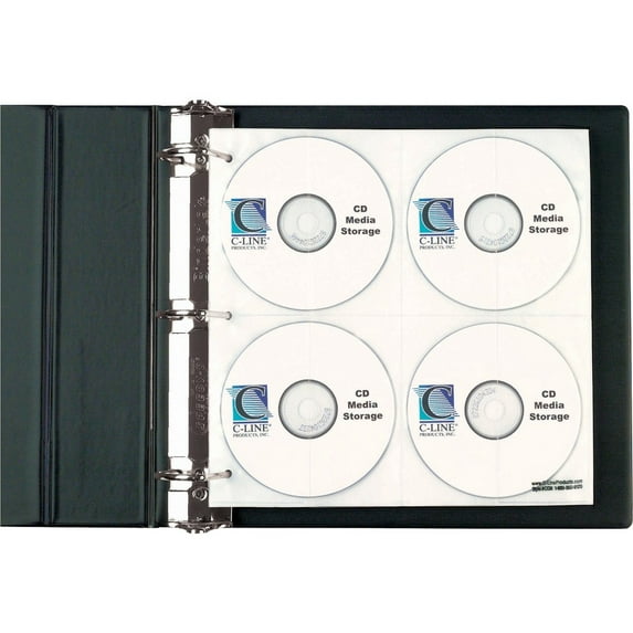 C-Line CD/DVD Refillable D-Ring Binder Kit, Holds 80 Discs, Black - Walmart.com