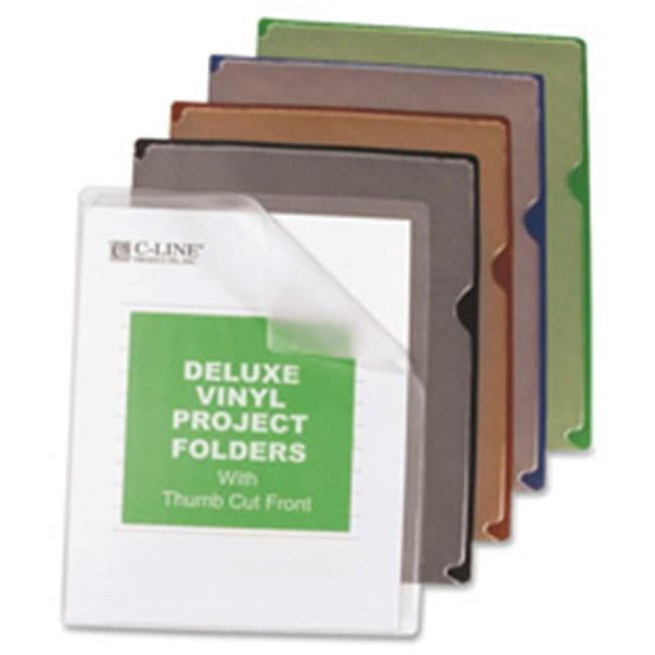 C-Line CLI Vinyl Project Folders with Colored Backs,8.5 in. x 11 in ...