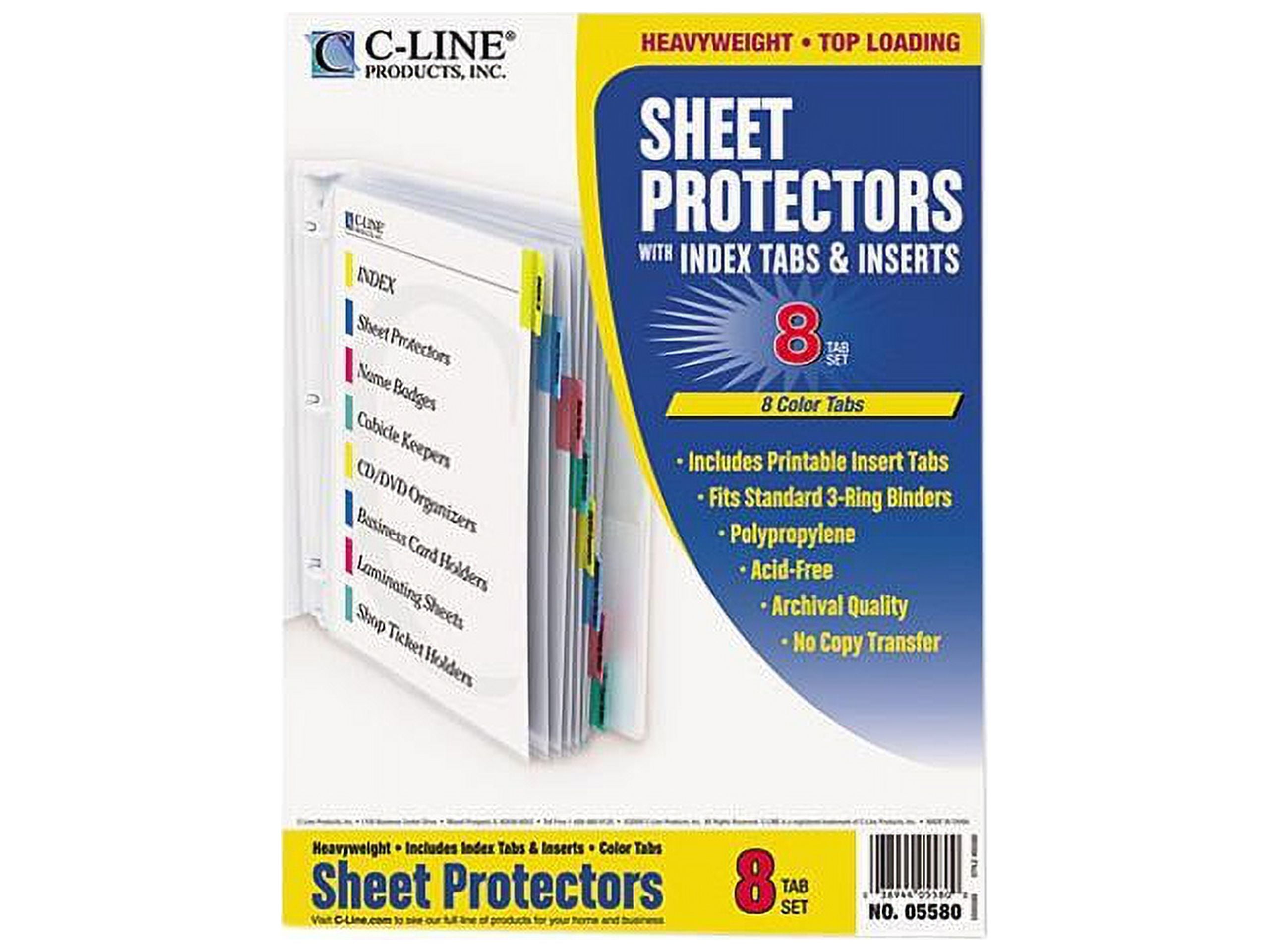 C-Line, CLI05580, Top-Loading Sheet Protectors, 8 / Set, Assorted ...