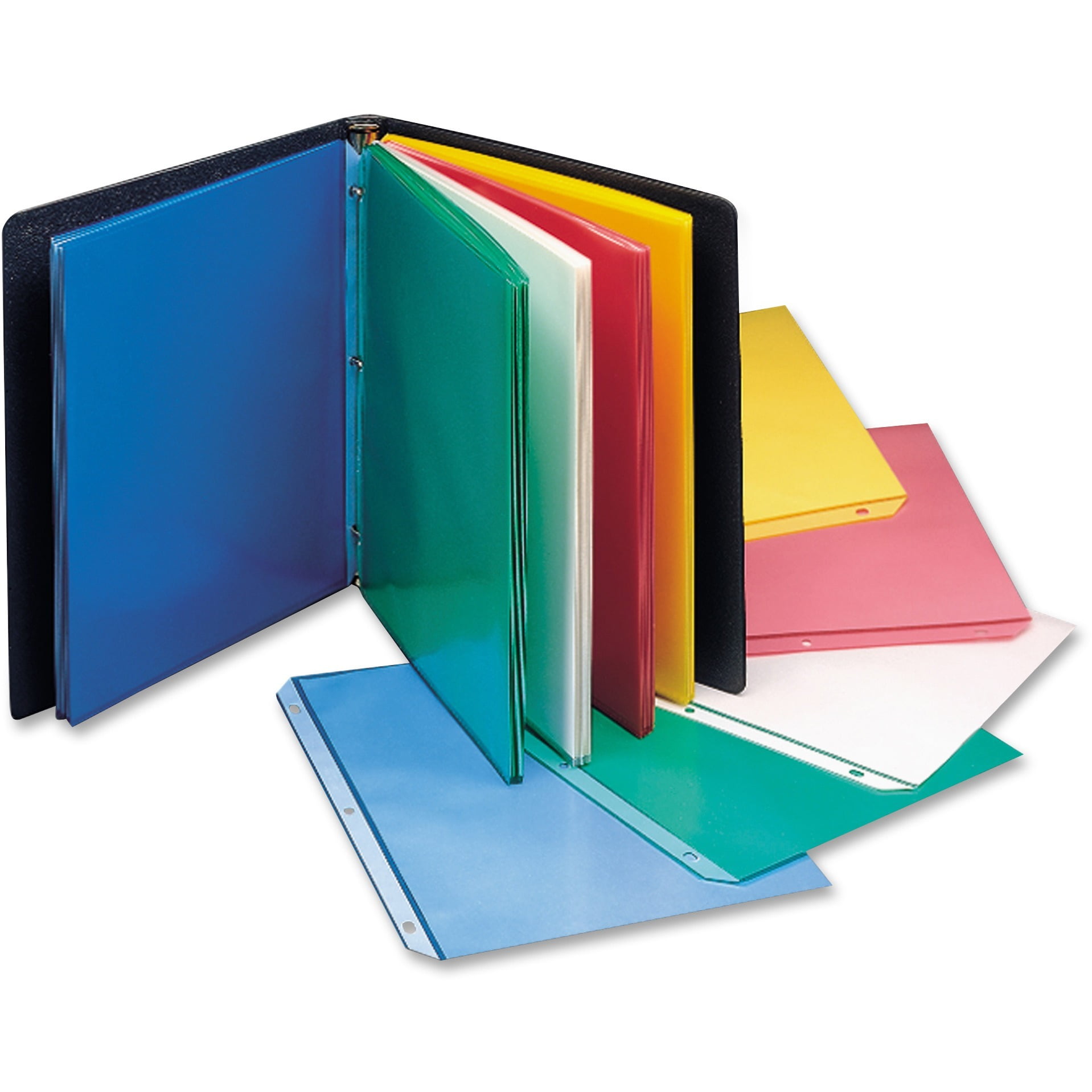 C-Line Colored Polypropylene Sheet Protector, Assorted Colors, 2", 11 x ...
