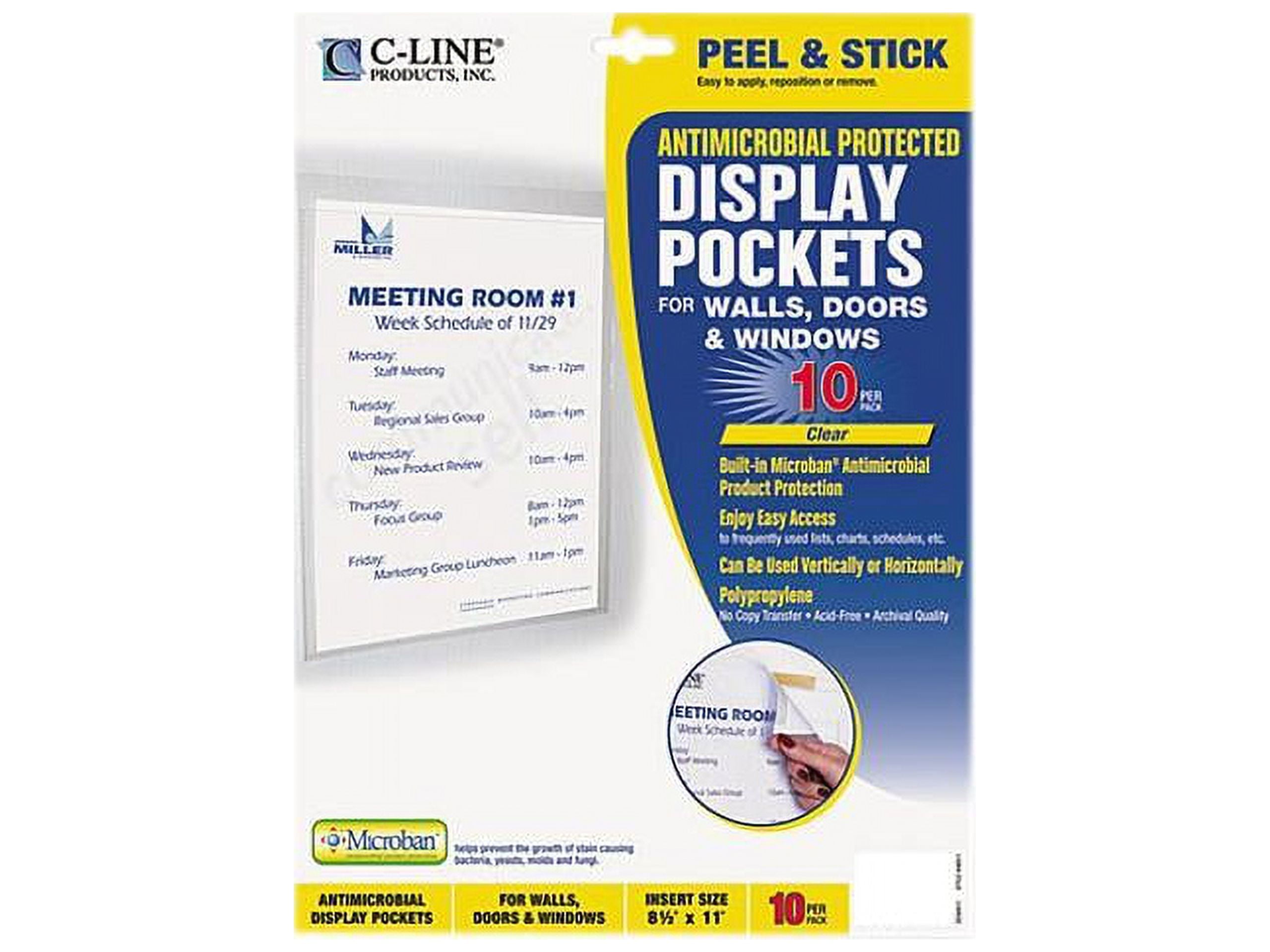 C-Line Display Pockets, 8 1/2" x 11", Polypropylene, 10/Pack - Walmart.com