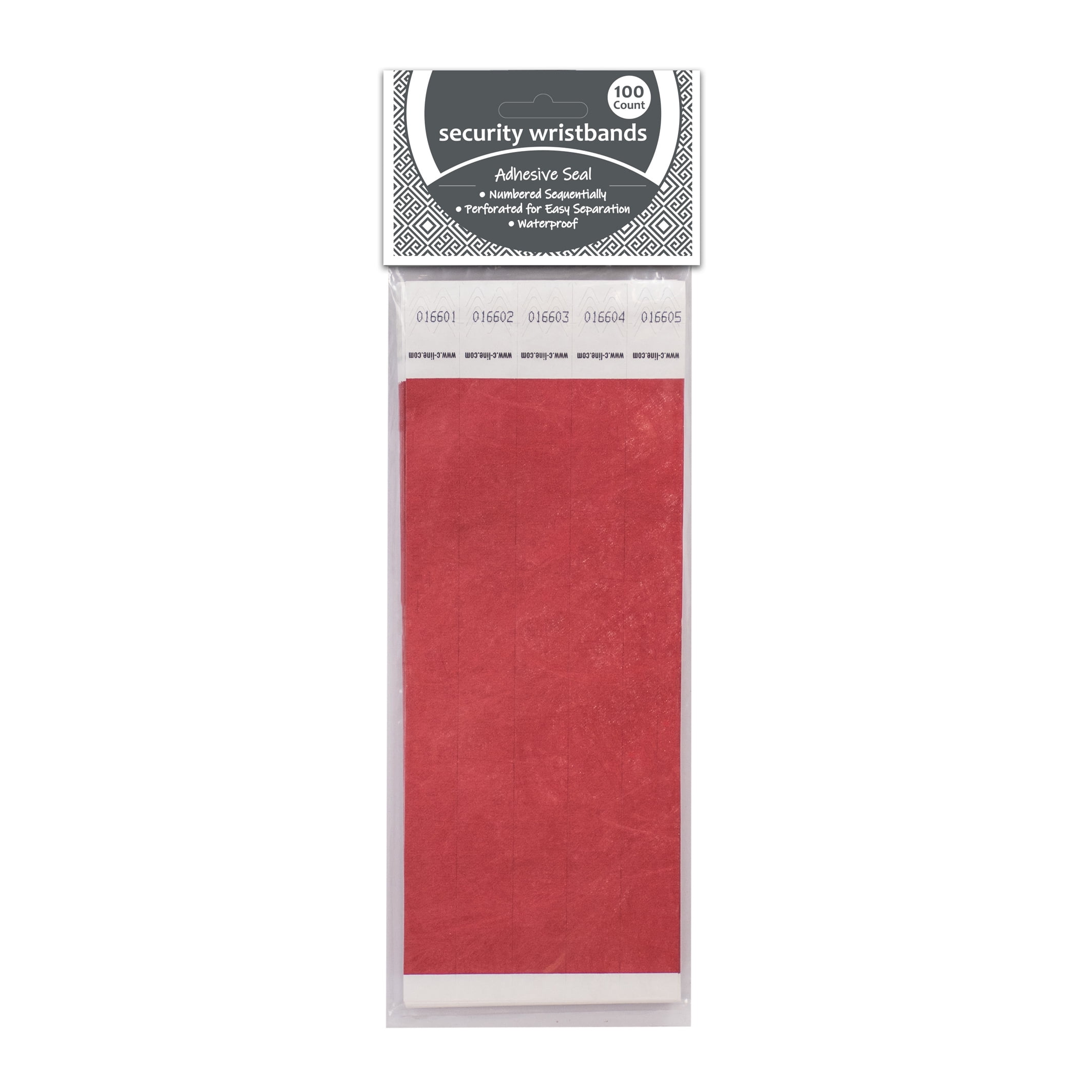 C-Line DuPont Tyvek Security Wristbands, Red, 100/Pack - Walmart.com