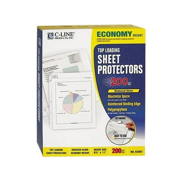 C-Line Heavyweight Polypropylene Sheet Protector, Clear, 2", 11 x 8 1/2 ...