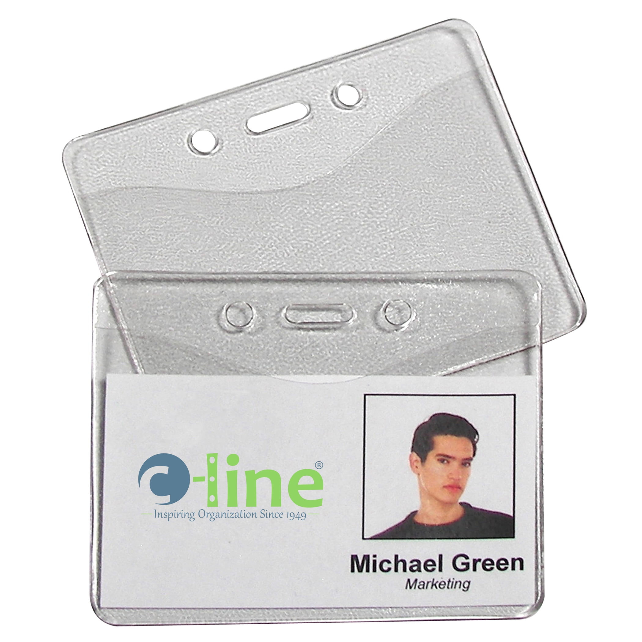 C-Line Heavy Duty ID Badge Holders, Vinyl, Horizontal, 2-3/8 x 3-3/8 ...