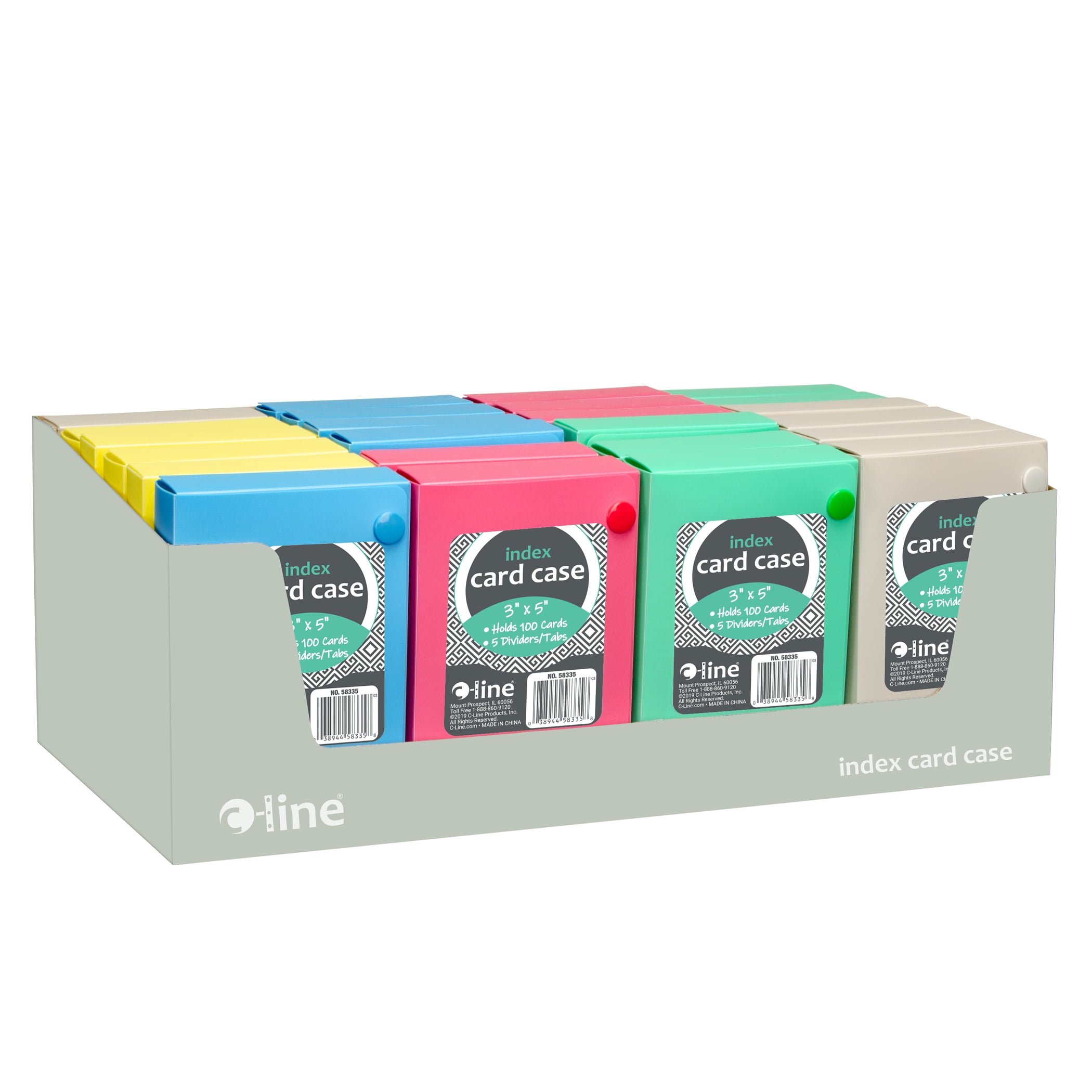 C-Line Index Card Case, 3" x 5", Assorted, Pack of 24 - Walmart.com