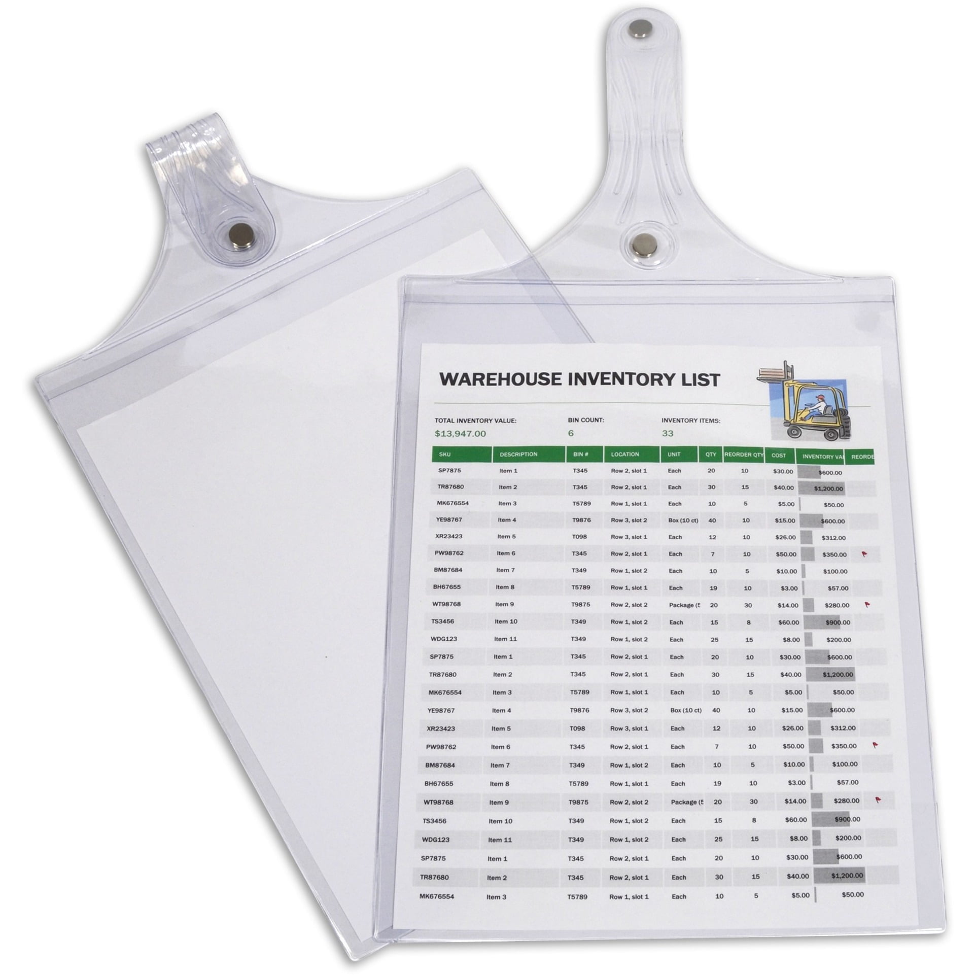 C-Line Magnetic Hanging Shop Ticket Holders, Clear, 75", 9 x 12, 15/Box ...