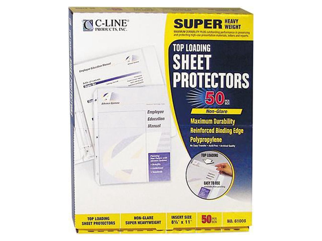 C-Line® Polypropylene Top-Loading Sheet Protectors, 8 1/2" x 11", Super ...