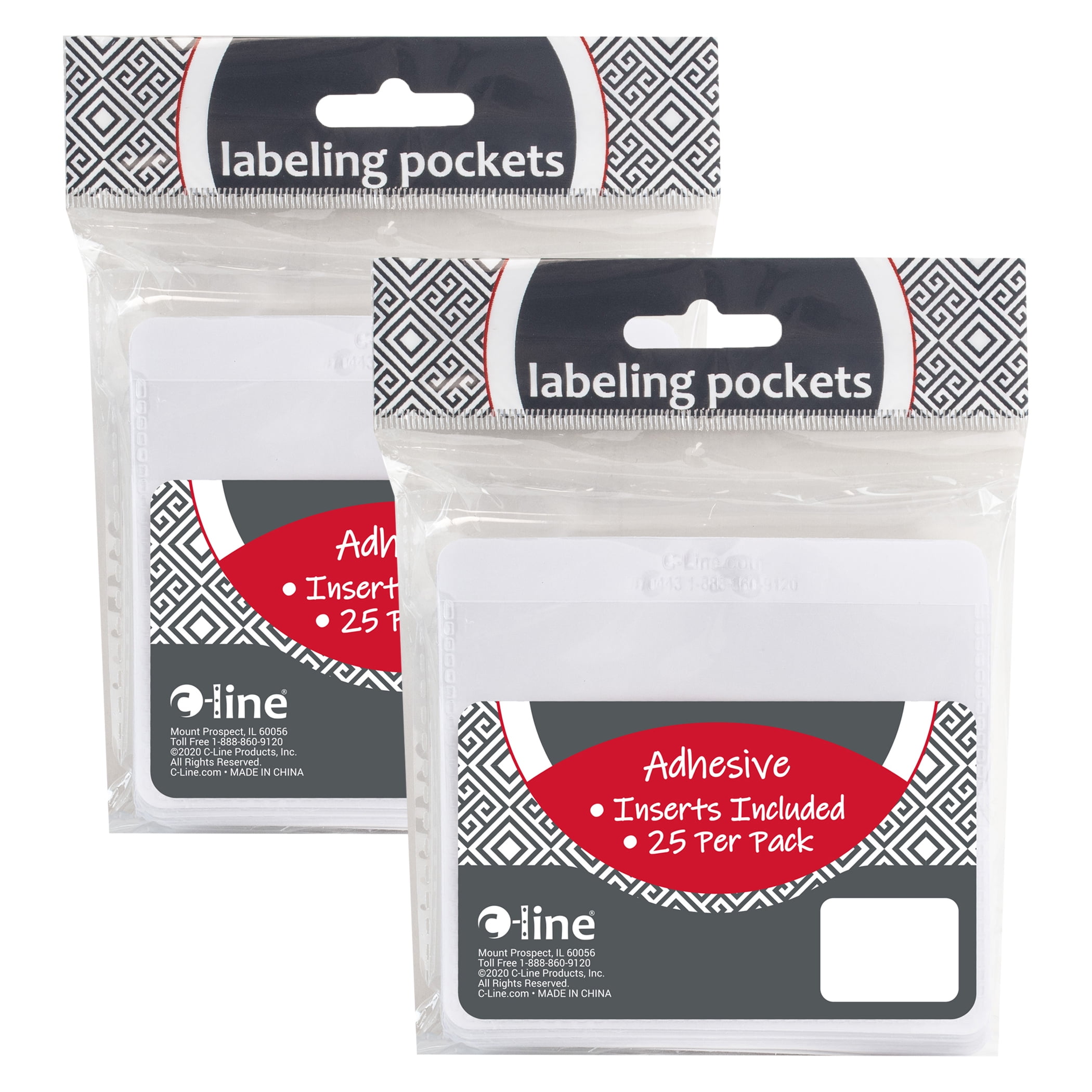 C-Line Products CLI70443-2 Self Adhesive Labeling Pockets - Pack of 2 ...
