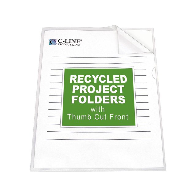 C-Line Project Folders, Jacket, Letter, Poly, Clear, 25/Box - Walmart.com