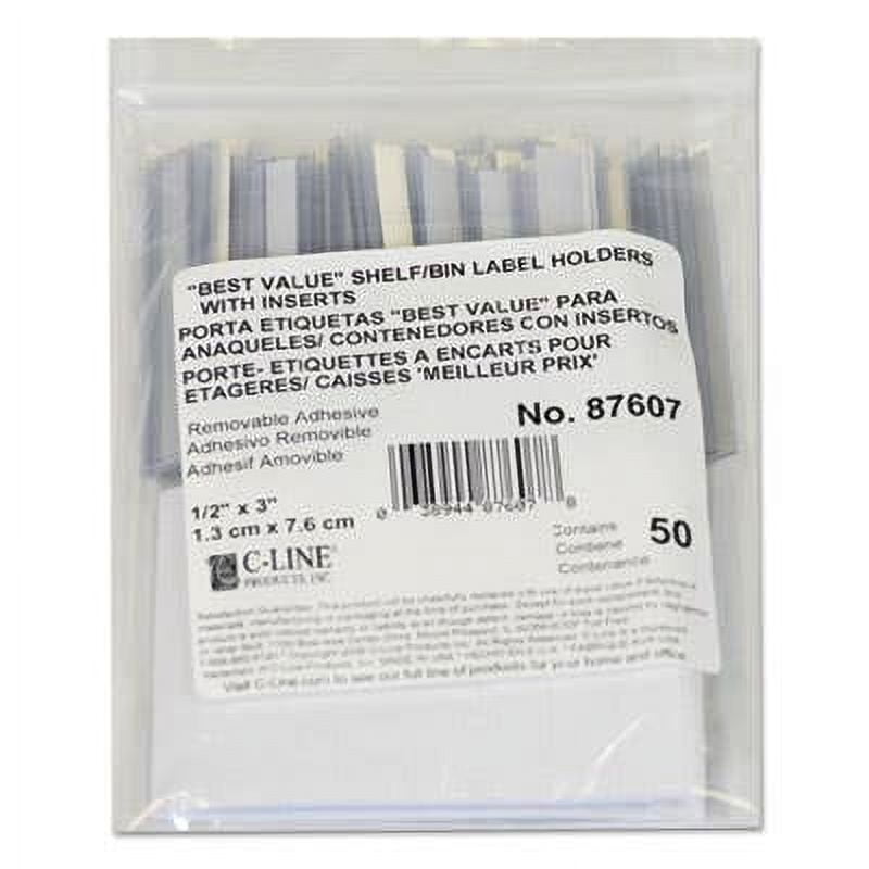 C-Line Self-Adhesive Label Holders, Top Load, 1/2 x 3, Clear, 50/Pack ...