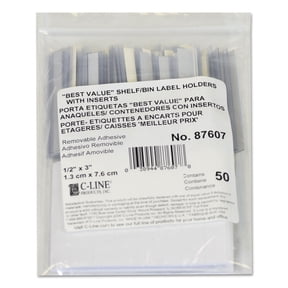 Sanmi 60pcs Office Shelves Label Holders, Adhesive Clear Shelf Tags ...