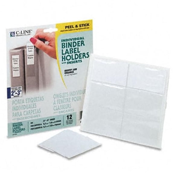 C-Line Self-Adhesive Ring Binder Labels for 2 to 3 Binders - Clear - 1 ...