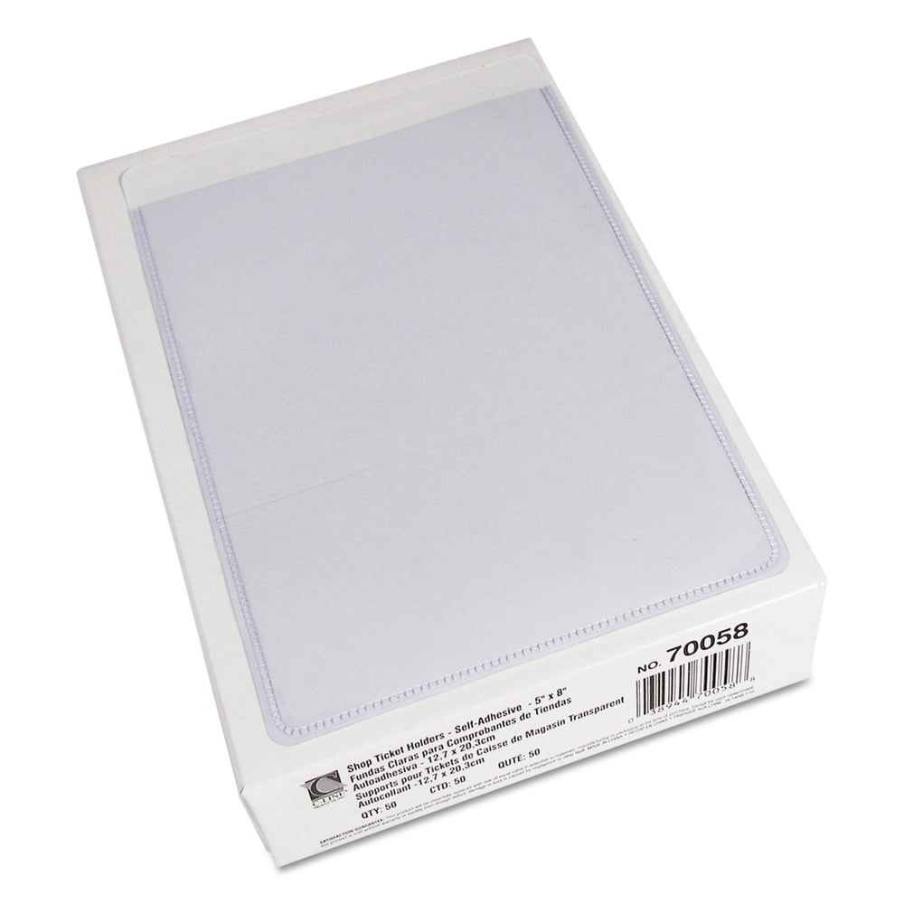 C-Line Self-Adhesive Shop Ticket Holders, Heavy, 25", 5 x 8, 50/BX ...