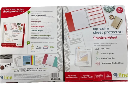 C-Line Sheet Protectors 50 Sheets Per Box Insert 8 & Half X 11 (2 Pack ...