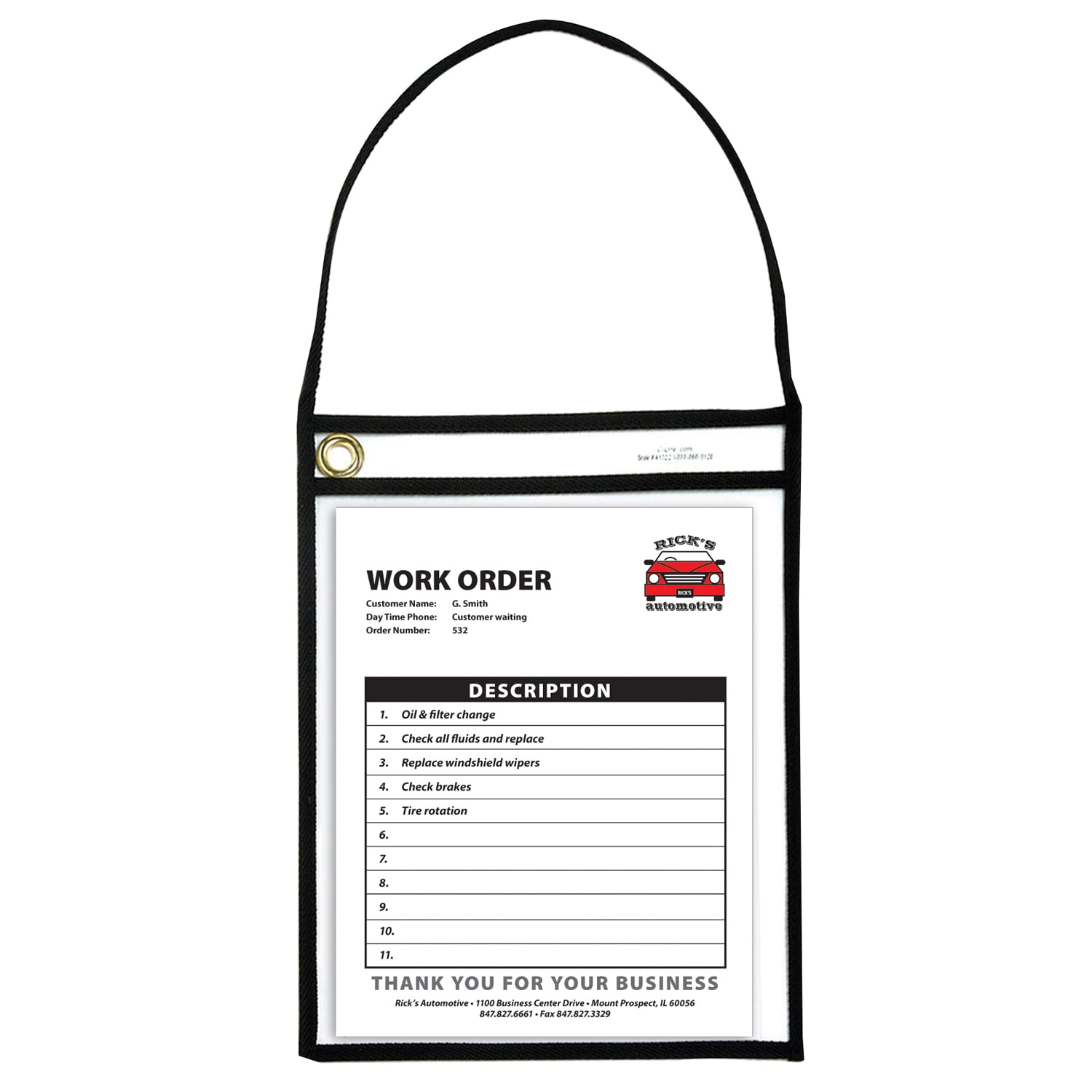 C-Line Shop Ticket Holder with Strap, Black, Stitched, 75", 9 x 12, 15 ...