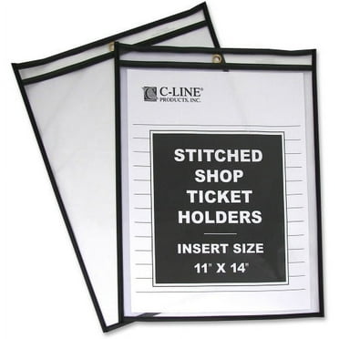 C-Line Magnetic Stitched Shop Ticket Holders, Clear, 75", 9 x 12, 25 ...