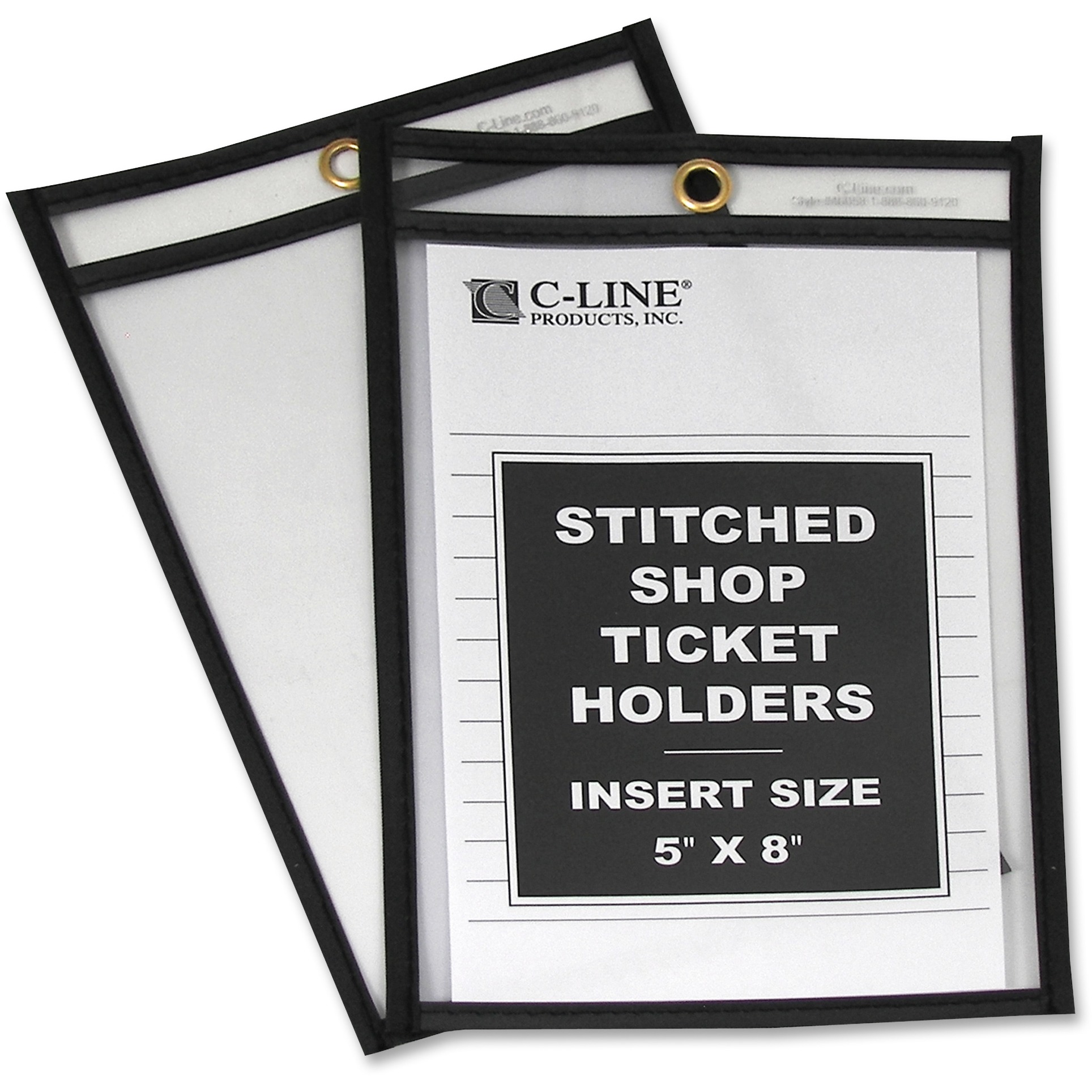 C-Line Shop Ticket Holders, Stitched, Both Sides Clear, 25", 5 x 8, 25 ...