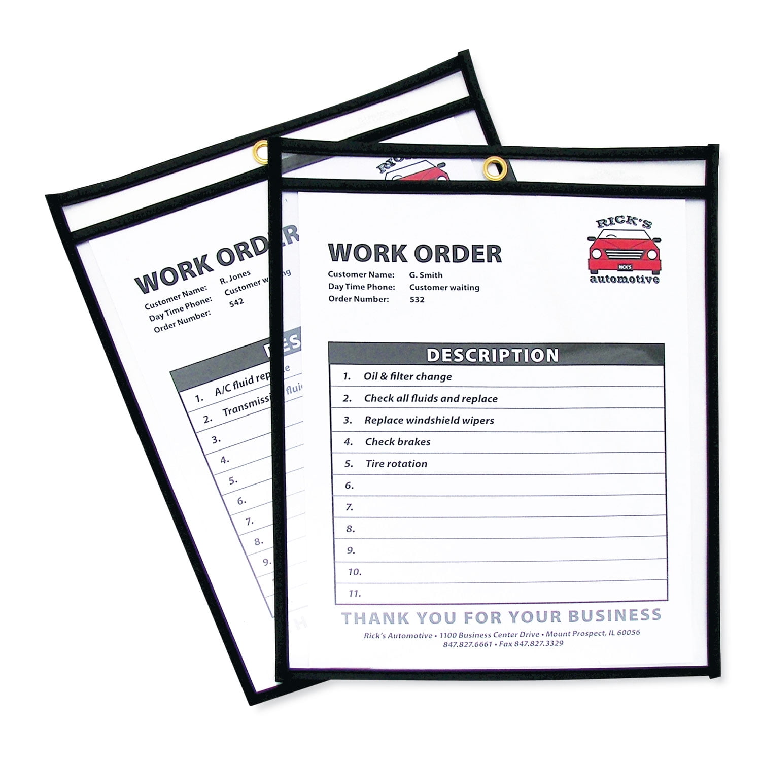 C-Line Shop Ticket Holders, Stitched, Both Sides Clear, 50 Sheets, 8 1/ ...
