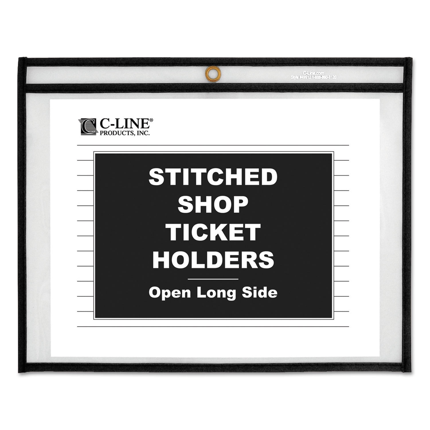 C-Line Shop Ticket Holders, Stitched, Both Sides Clear, 75 Sheets, 12 x ...