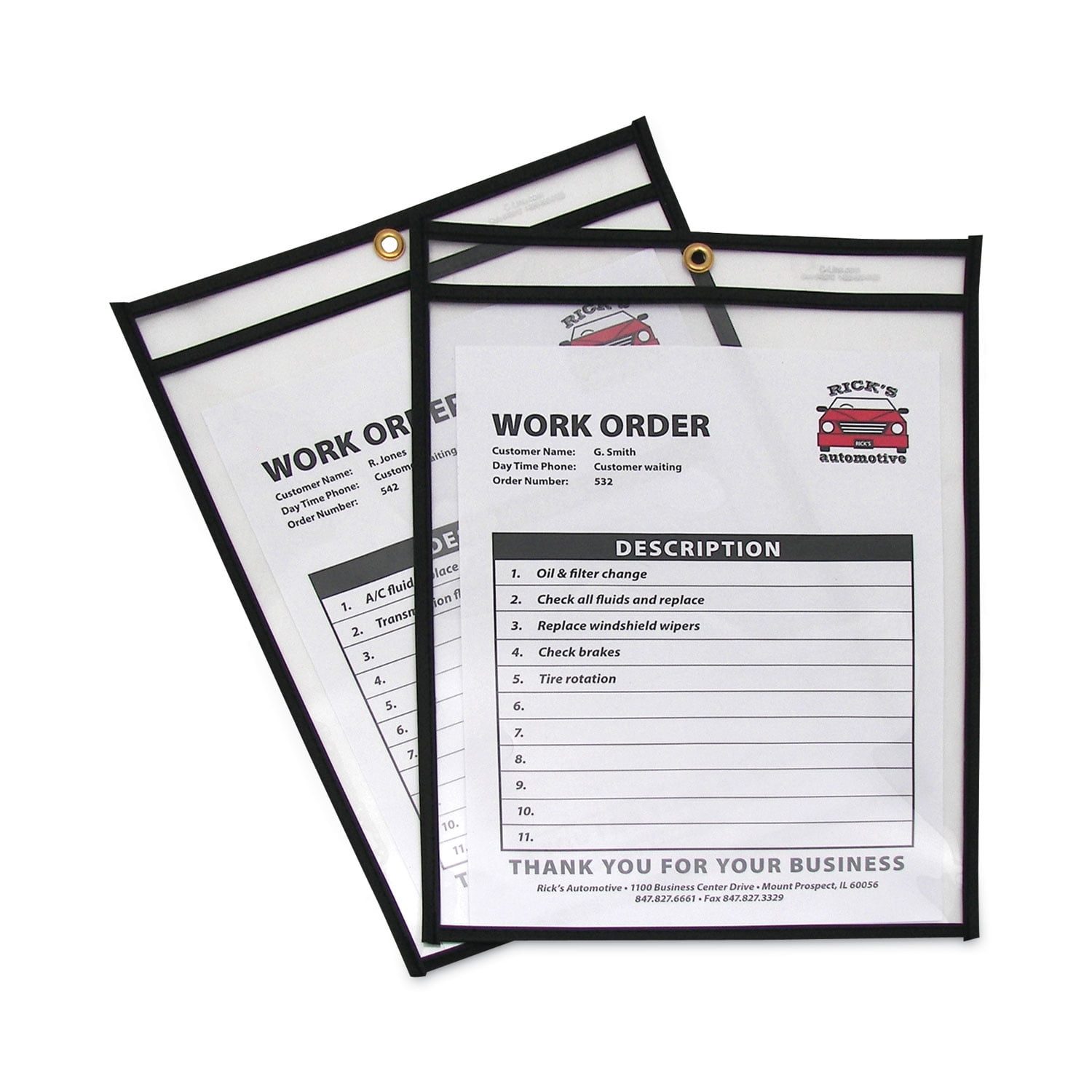 C-Line Shop Ticket Holders, Stitched, Both Sides Clear, 75 Sheets, 9 x ...