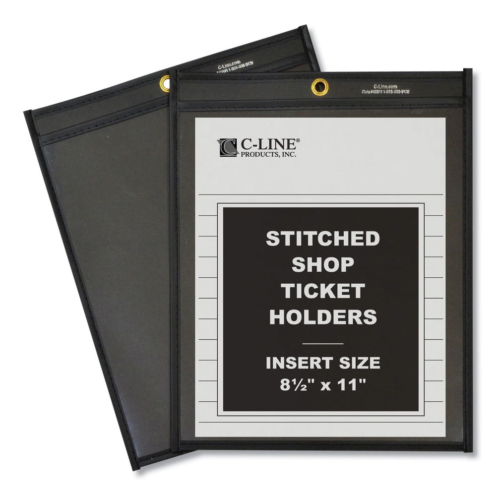 C-Line Shop Ticket Holders, Stitched, One Side Clear, 50", 8 1/2 x 11 ...