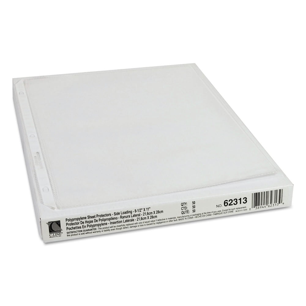 C-Line Side Loading Polypropylene Sheet Protector, Clear, 2", 11 x 8 1/ ...