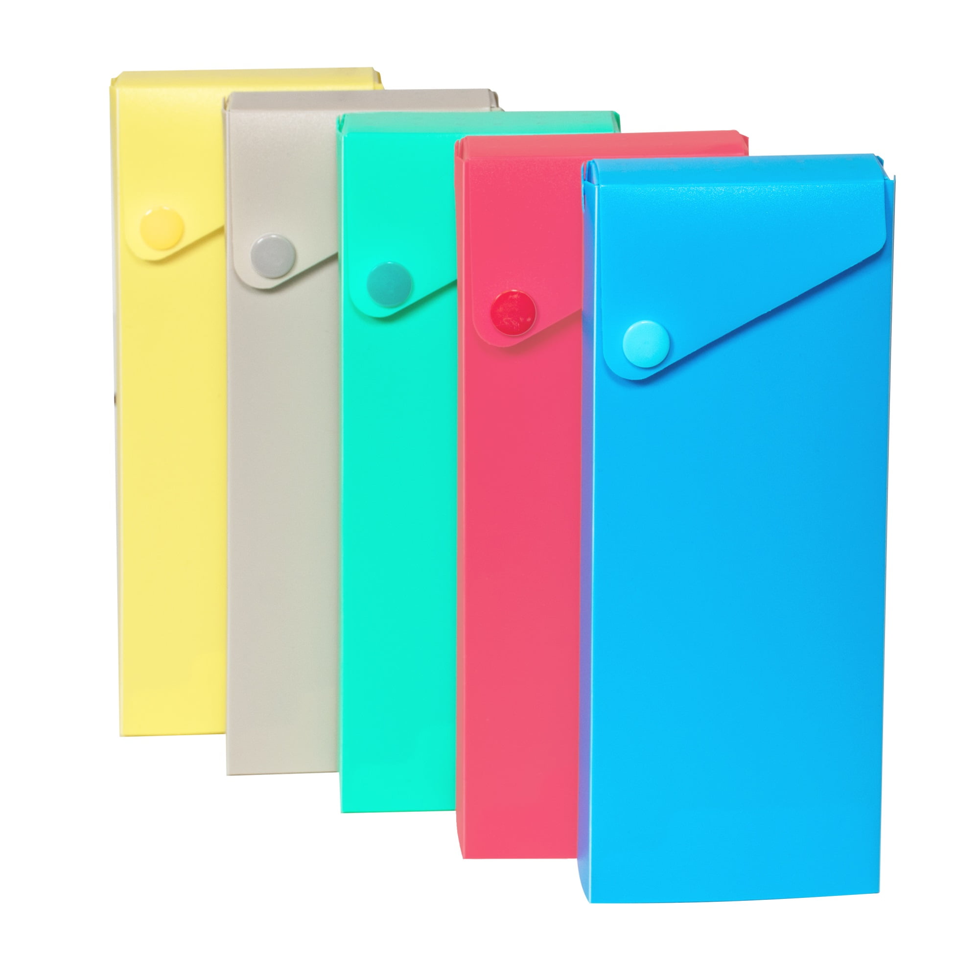 C-Line® Slider Pencil Cases, Gray, Green, Blue, Red, Yellow, 24/CT ...