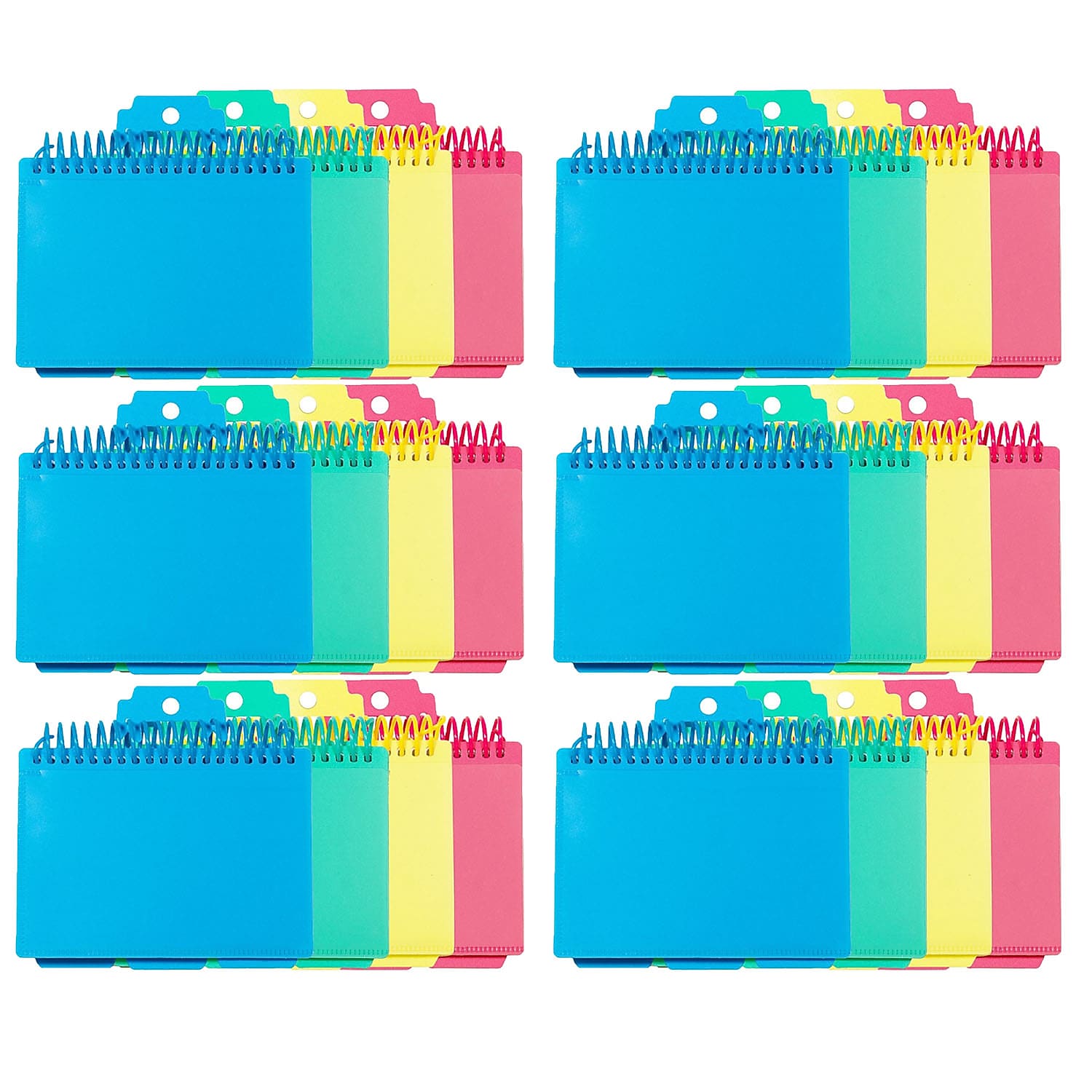 C-Line Spiral Bound Index Card Notebook with Index Tabs, Assorted ...