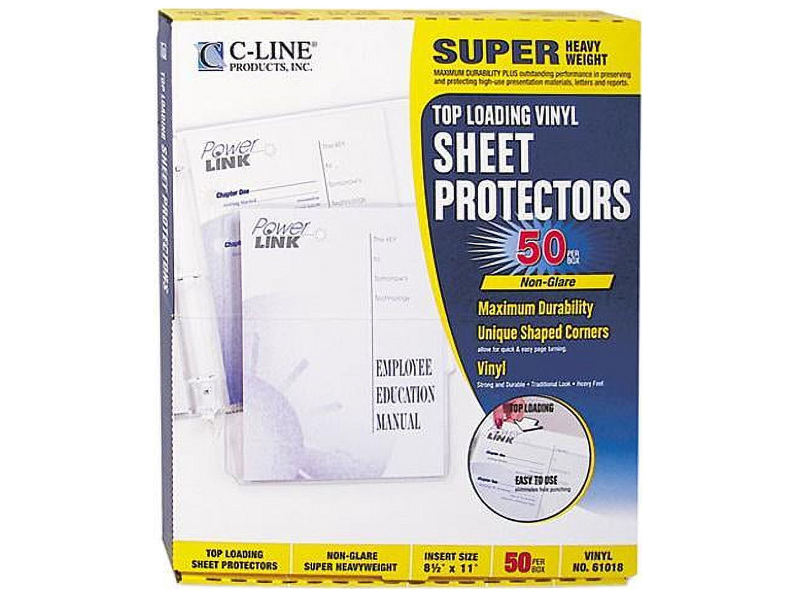 C-Line Super Heavyweight Vinyl Sheet Protector, Nonglare, 2", 11 x 8 1/ ...