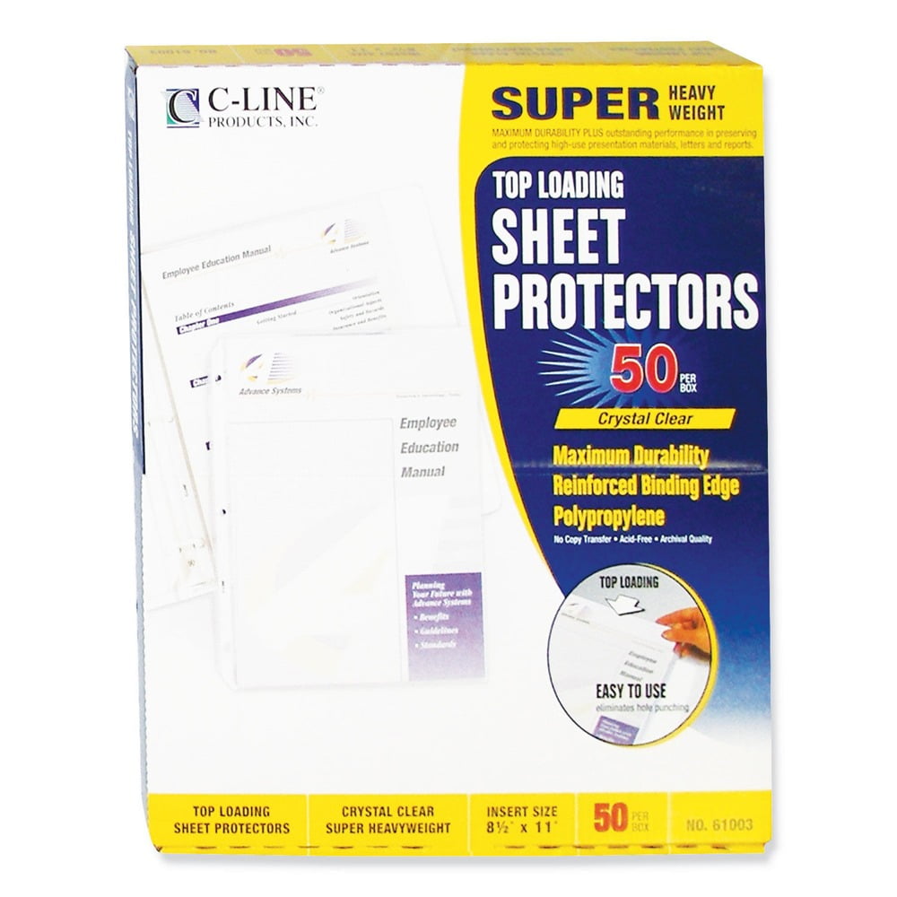 C-Line Top-Load Clear Poly Sheet Protectors - Walmart.com