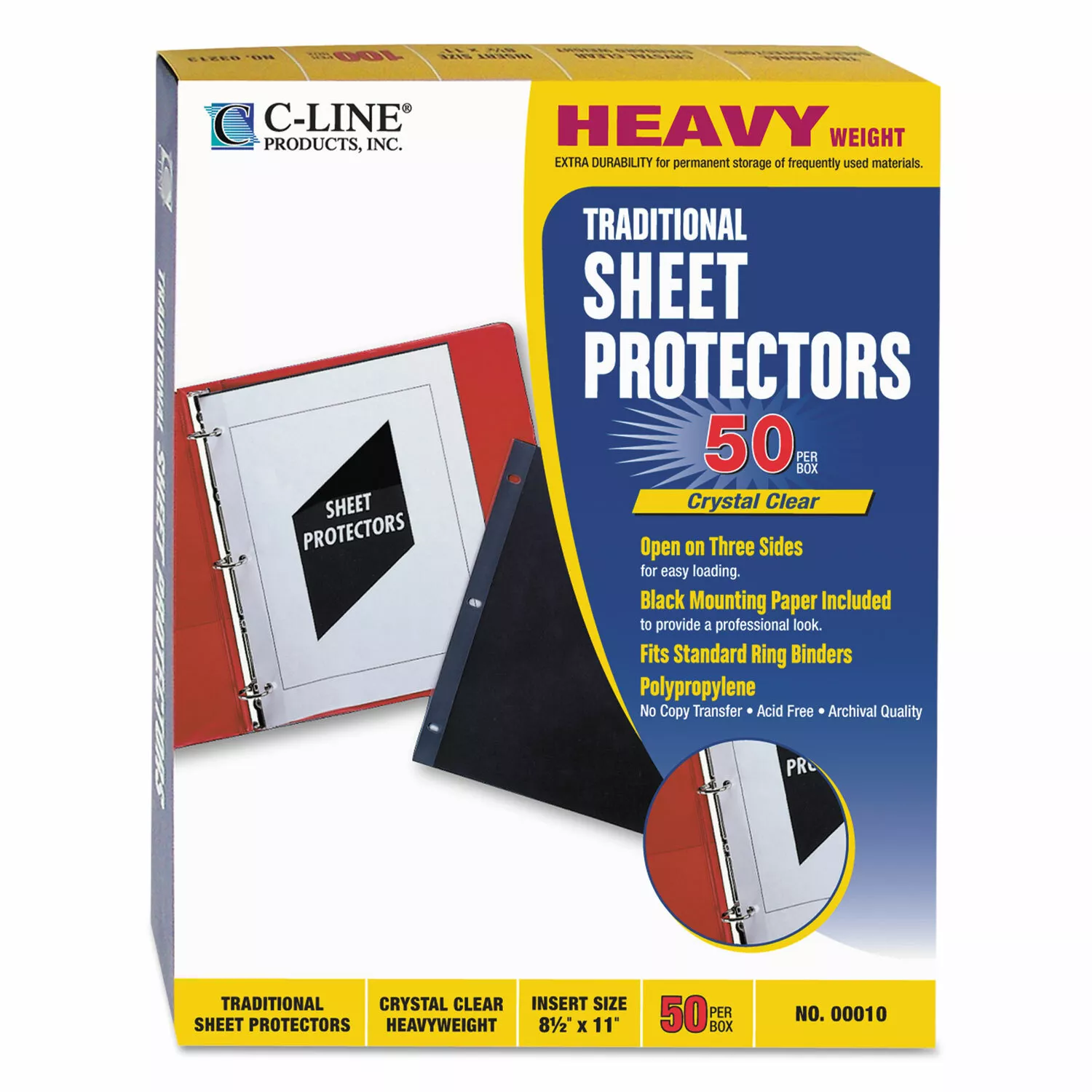 C-Line Traditional Polypropylene Sheet Protector Heavyweight 11 x 8 1/2 ...