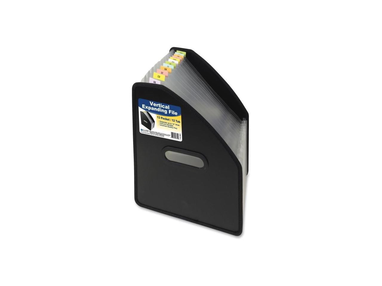 C-Line Vertical Expanding File, 13-Pocket, 10" Expansion, Letter, Poly ...