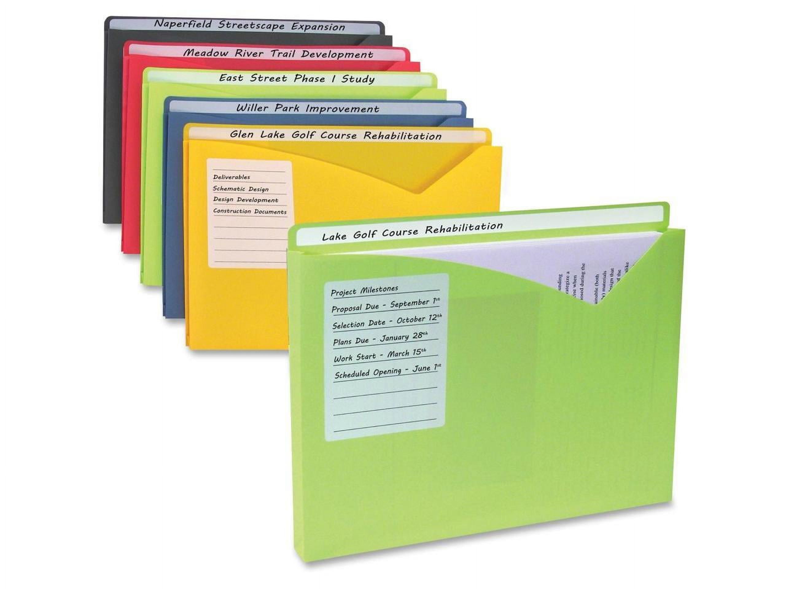 C-Line Write-On Expanding Poly File Folders, 1" Exp., Letter, Assorted ...