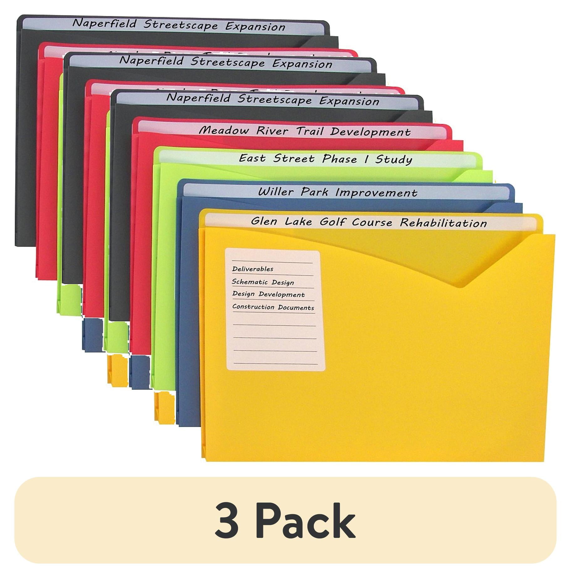 (3 pack) C-Line Write-On Expanding Poly File Folders, 1" Exp., Letter ...