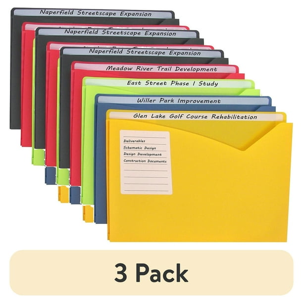 (3 pack) C-Line Write-On Expanding Poly File Folders, 1" Exp., Letter ...