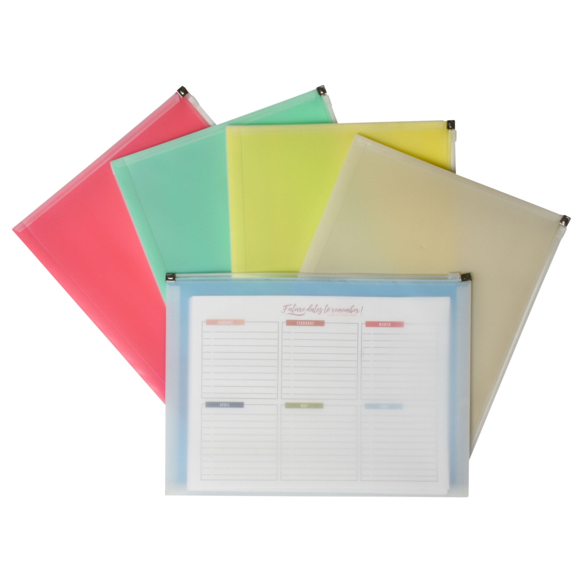 C-Line Zip 'N Go Reusable Envelope, Letter, Assorted Colors, Set of 24 ...