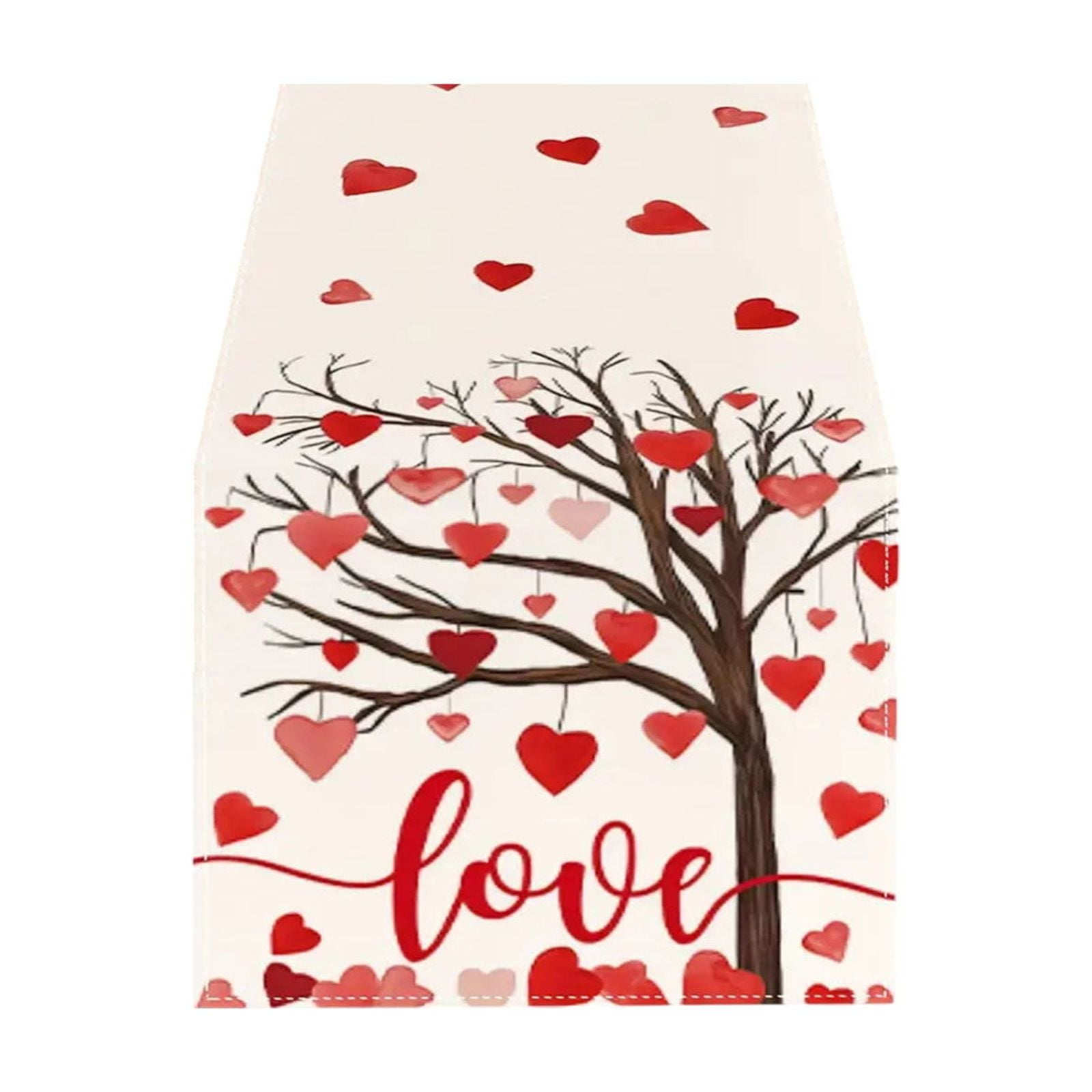 C Long Heart Art Table Runner Polyester With Soft Touch, Washable ...