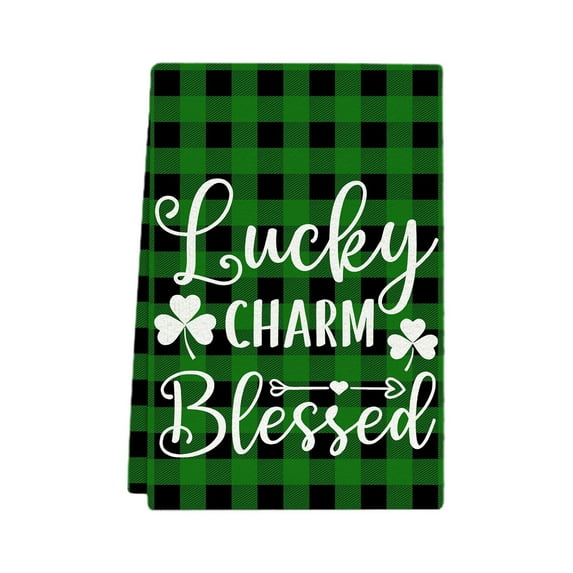 C Lucky Clovers Kitchen Towel Polyester 18X26 Inches St Patricks Day ...