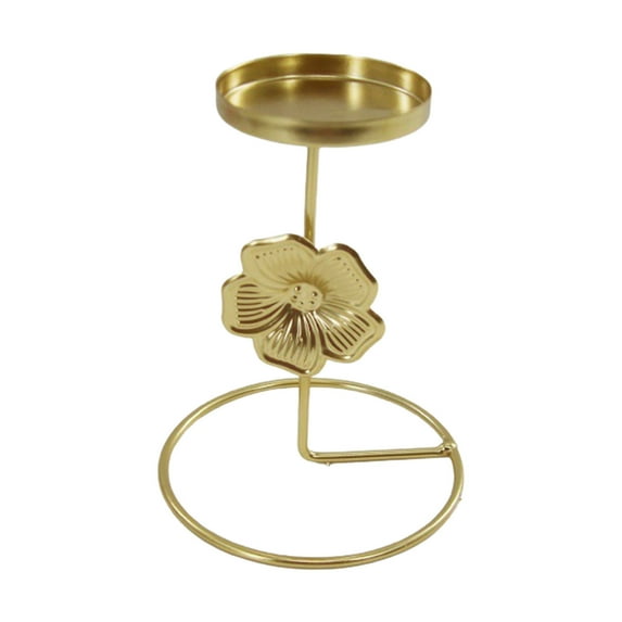 C Metal Candle Holder With Delicate Design Gold Finish 13.5X11X11Cm For ...