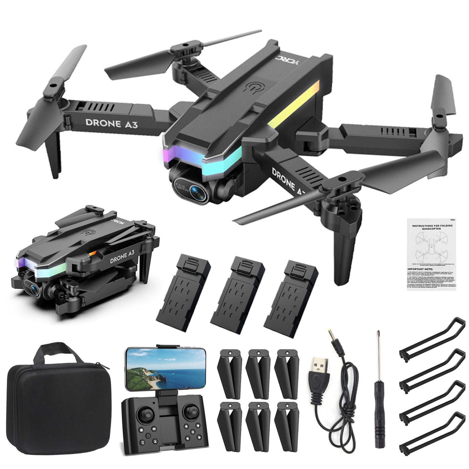 C Mini Drone With Dual 4K Fpv Camera Wifi Remote Control Altitude Hold ...