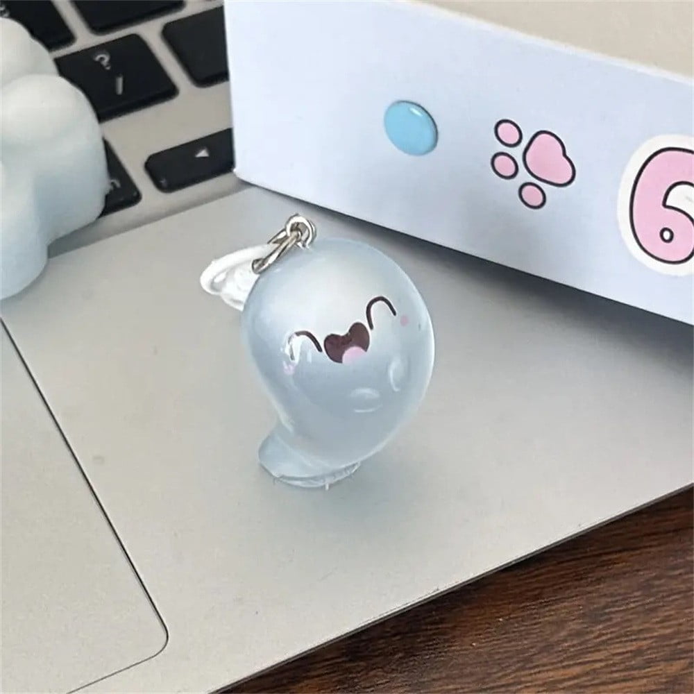 C Mini Glowing Ghost Keychain For Halloween Decor Garden Display And ...