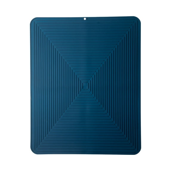 C Navy Blue Thickened Rubber Dining Mat Bar Mat Non-Slip Heat ...