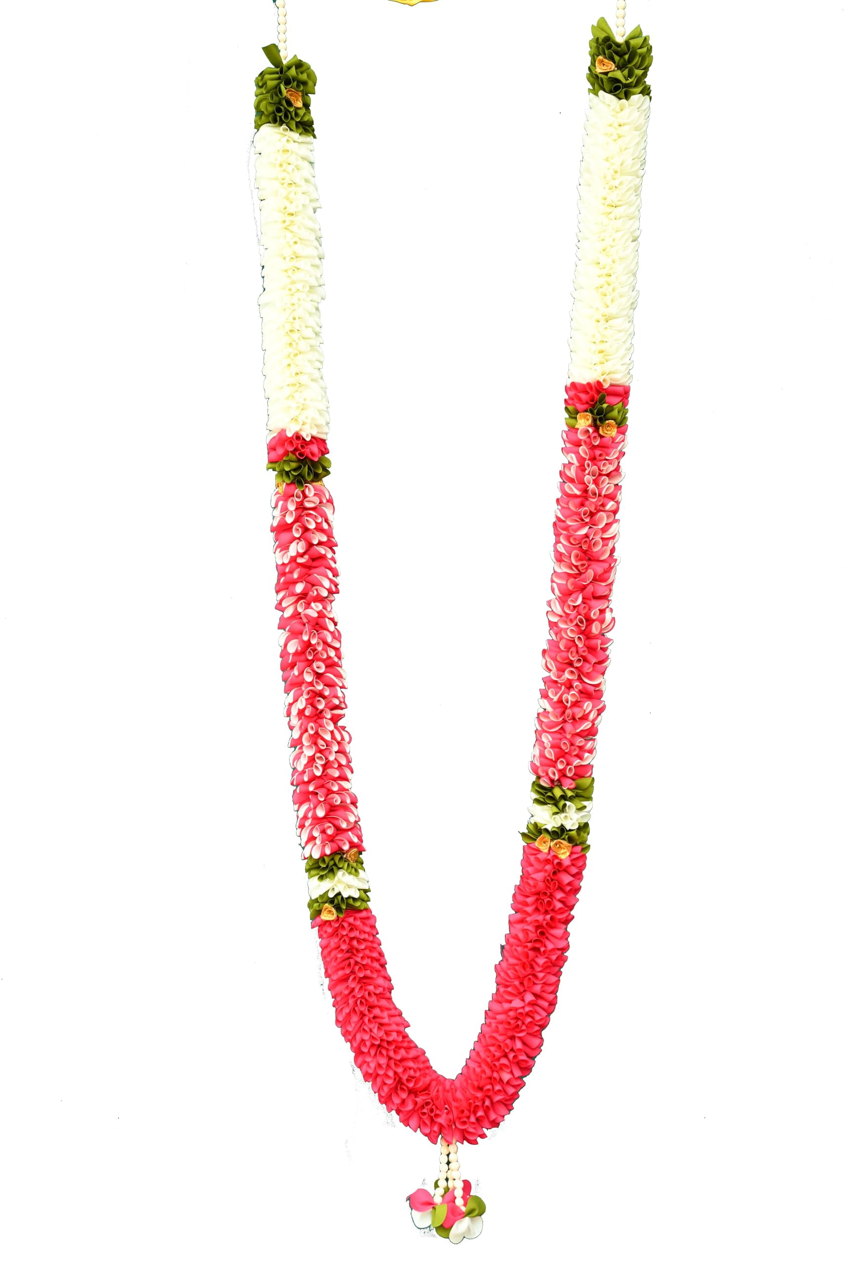 C Nuw White, Pink, Green Dual Colour Fabric Garland,Fabric Garland,Mala ...