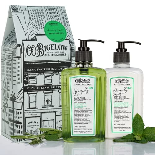 C.O. Bigelow Rosemary Mint Hand Care Duo, Hand Soap & Lotion Gift Set ...