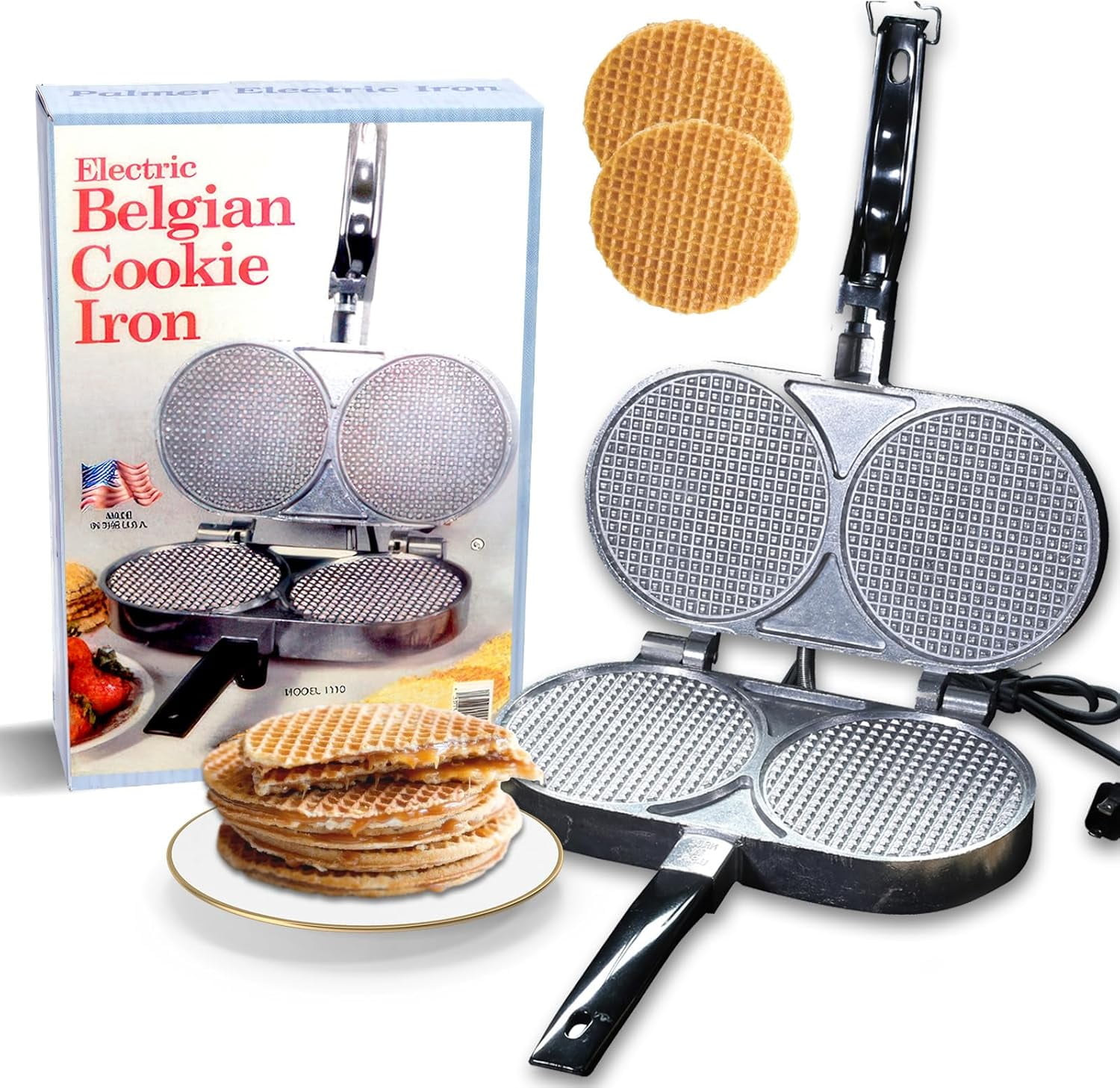 C Palmer Thin Belgian Cookie Iron, Model 1110, Made in the USA ...