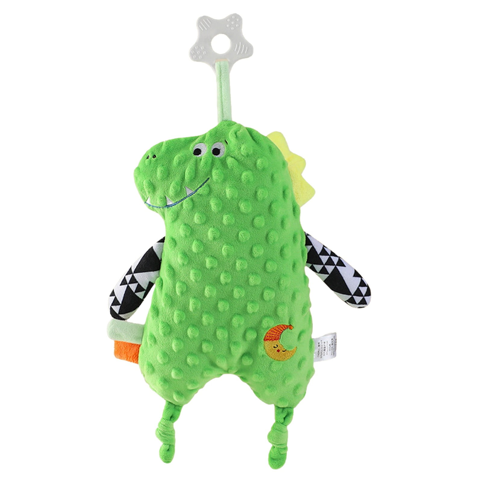 C Plush Stuffed Animal Toy With Silicone Teether Rattle Paper Sound ...