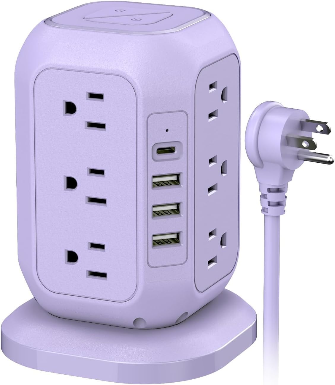 C Power Strip Tower, Surge Protector with 12 AC Outlet and 4 Ports, 10 ...