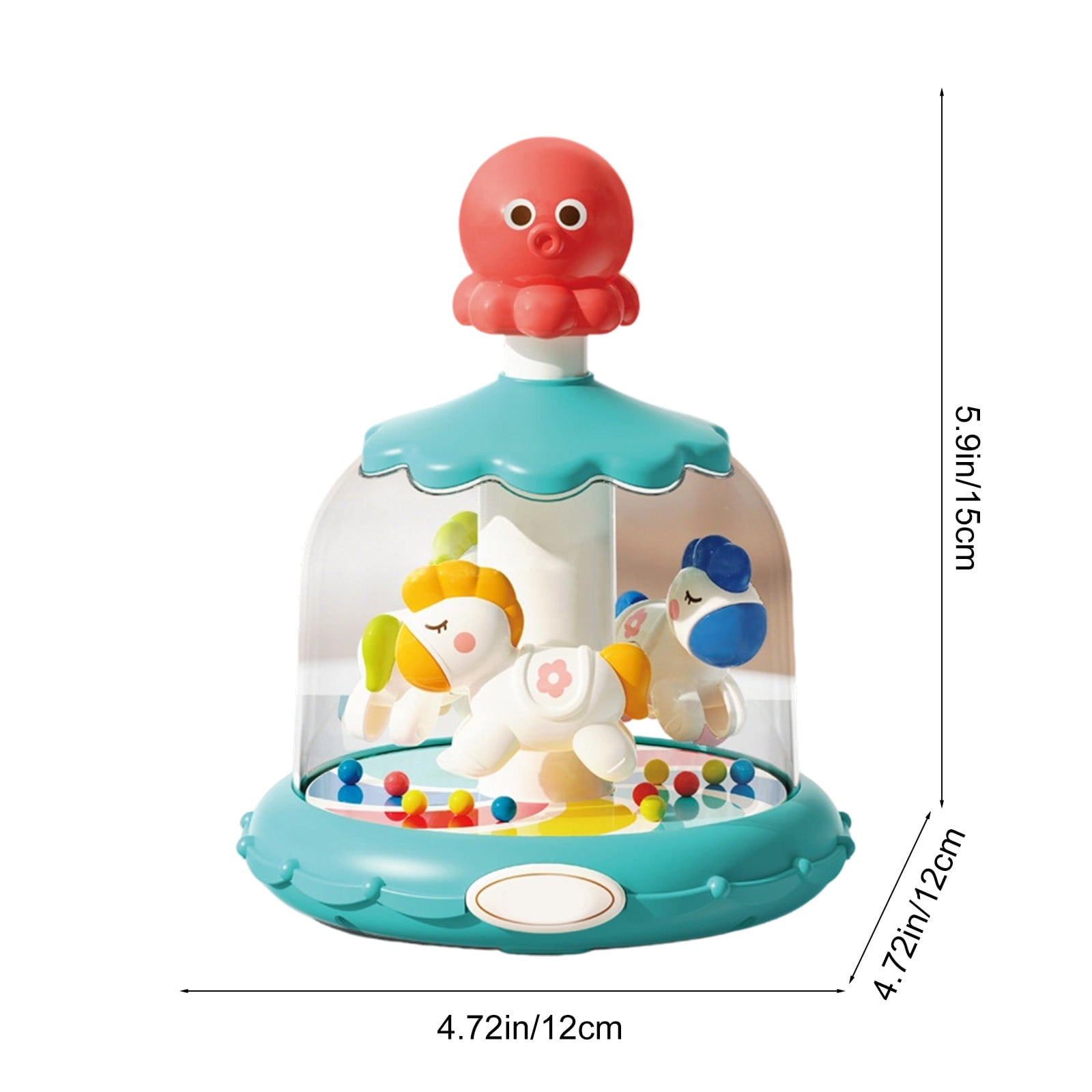 C Press And Spin Carousel Toy For Babies Toddlers Early Education Hand ...