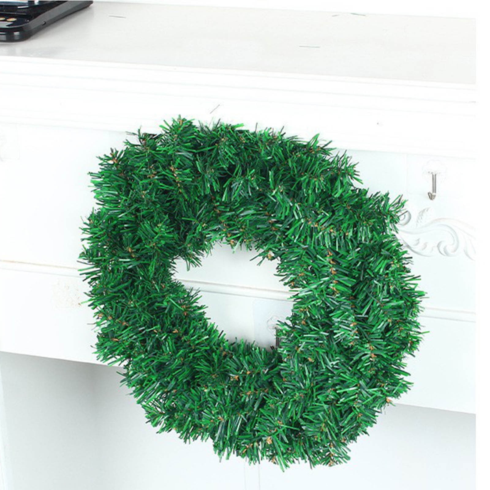 C Pvc Wreath Door Hanging Christmas Decoration, Artificial Rattan ...