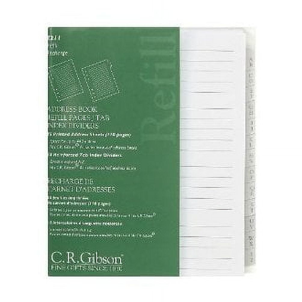 C.R. Gibson Address Book Refill Pages With Tab Index Dividers (Z211 ...